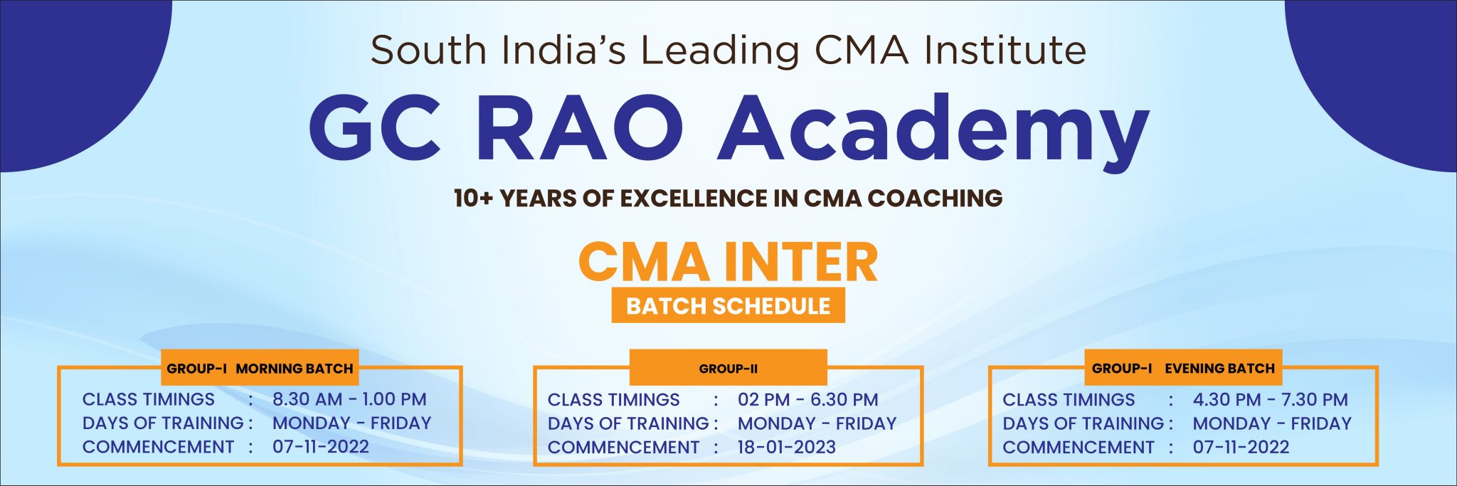 Best CMA Coaching Institute in Basavangudi, Bangalore | GCRAO ACADEMY